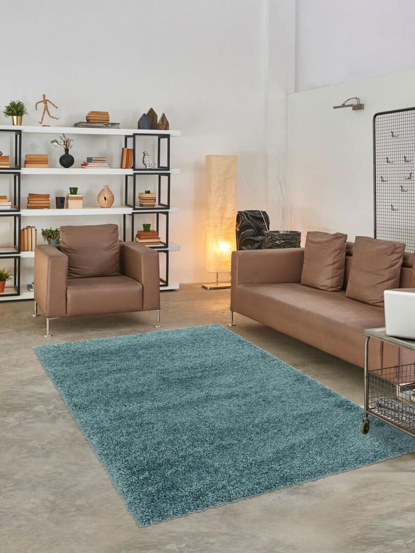 Tapis shaggy UNI I OEKO-TEX® - Bleu - Kiabi - 54.99€