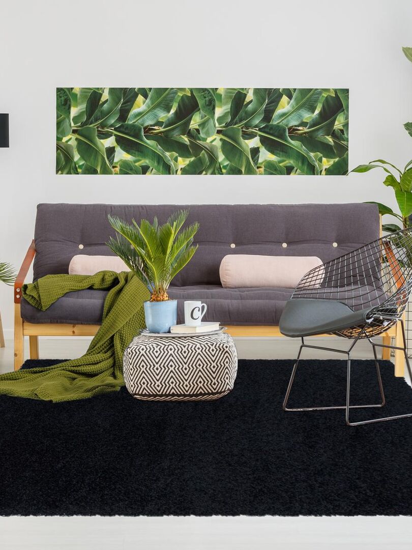 Tapis shaggy UNI I OEKO-TEX® - Noir - Kiabi - 43.99€