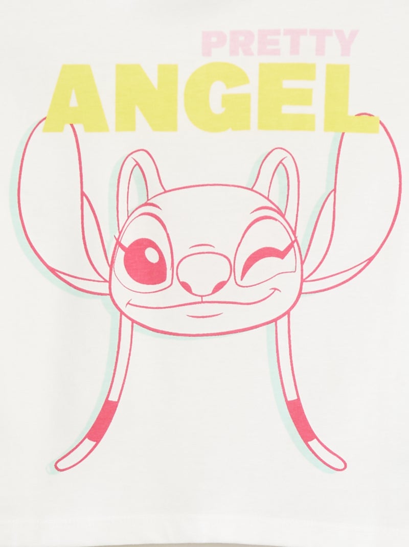 Tee-shirt crop top 'Angel' - Blanc - Fille - 4.00€ - Kiabi