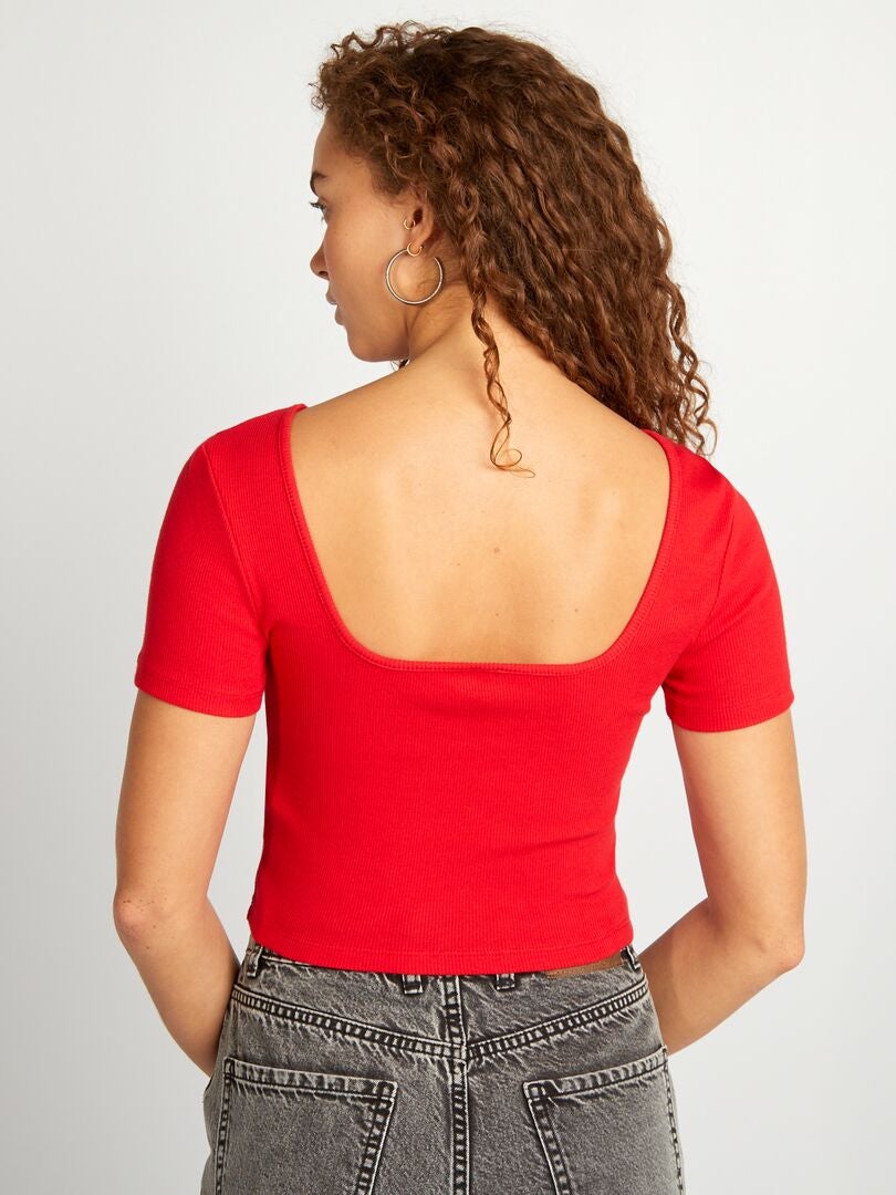 Tee Shirt Crop Top Rouge Kiabi 800€