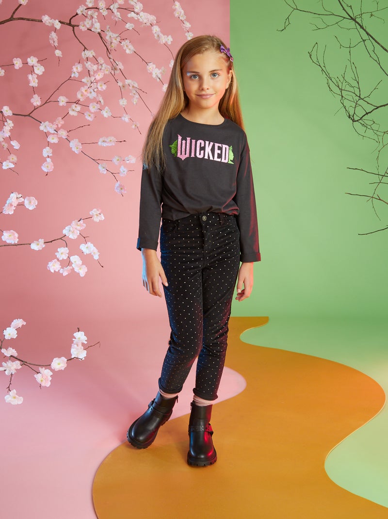 Tee-shirt imprimé - Wicked - Noir - Fille - 2.70€ - Kiabi