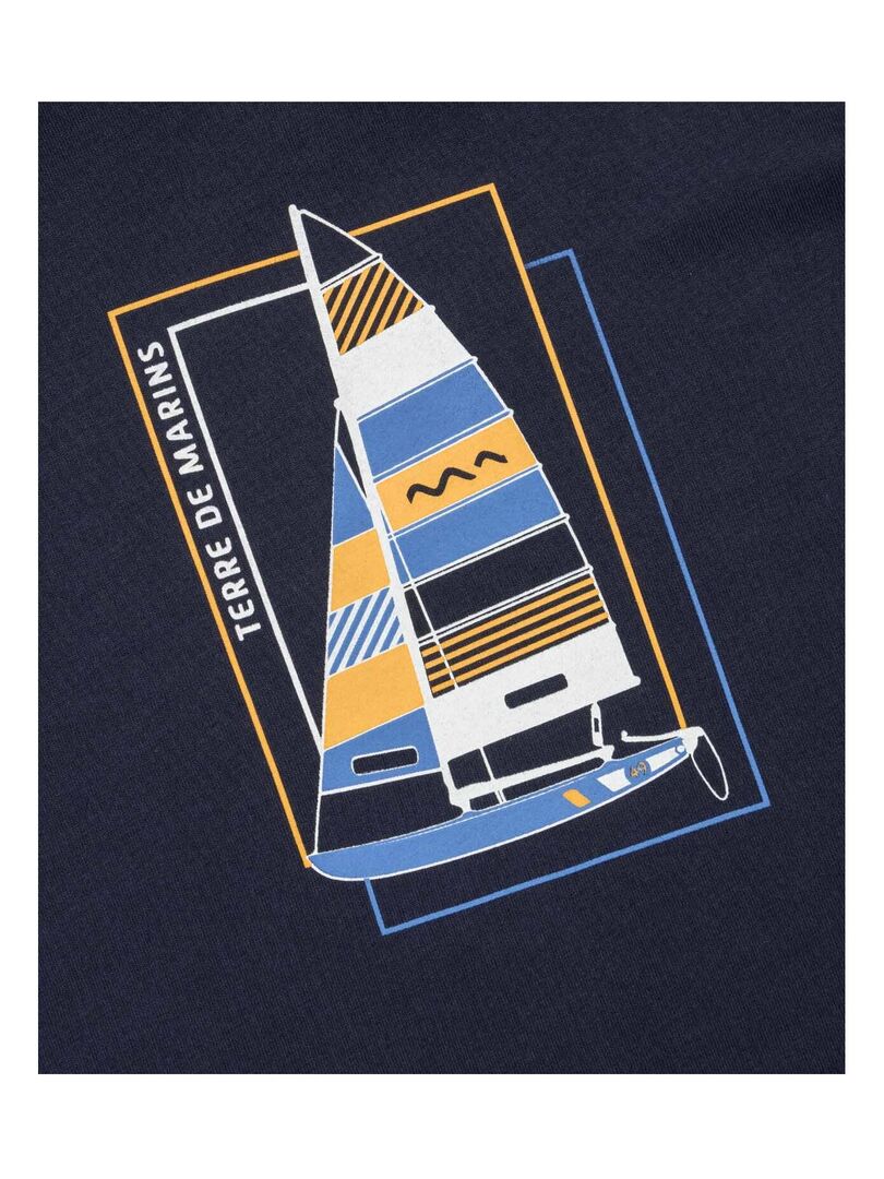 Tee Shirt Mc Bleu Enfant Terre de Marins - Bleu - Kiabi - 15.00€