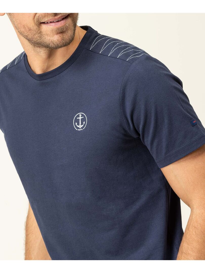 Tee Shirt Mc Bleu Homme Terre de Marins - Bleu - Kiabi - 22.00€