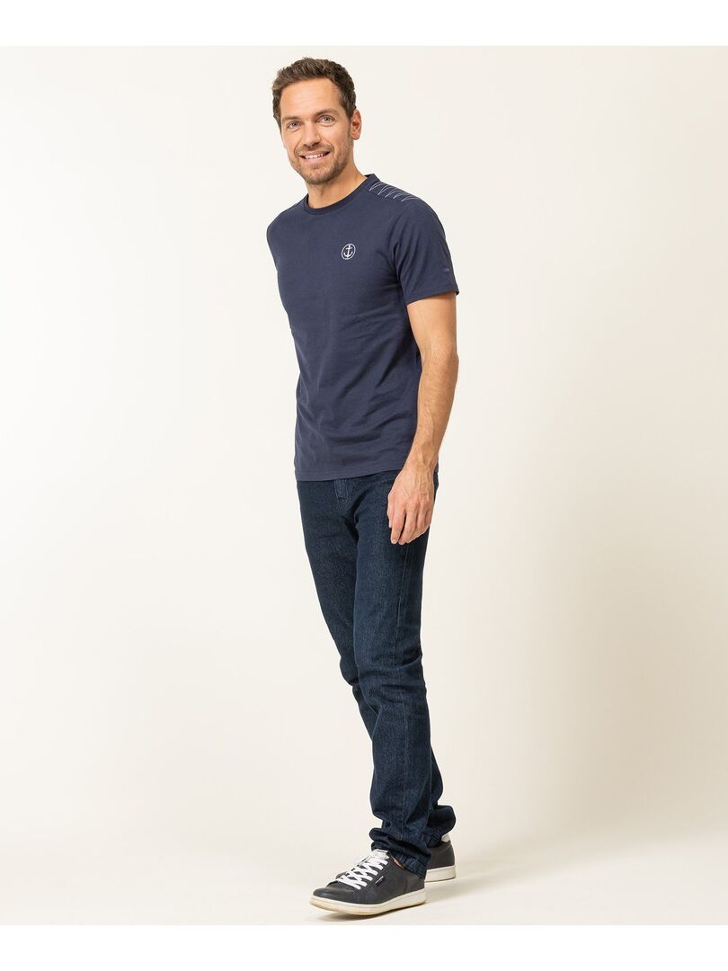 Tee Shirt Mc Bleu Homme Terre de Marins - Bleu - Kiabi - 22.00€