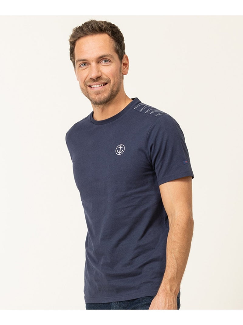 Tee Shirt Mc Homme Terre de Marins - Bleu - Kiabi - nu€
