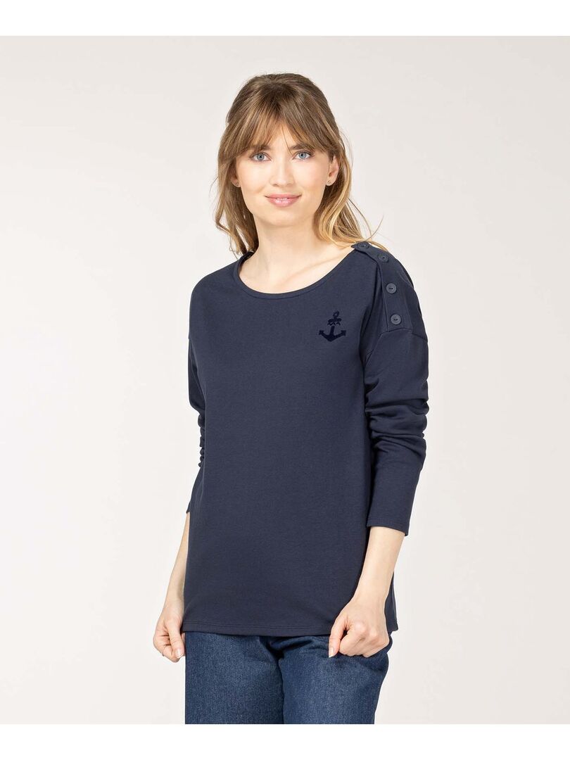 Tee Shirt Ml Femme Terre de Marins - Bleu - Kiabi - 26.00€