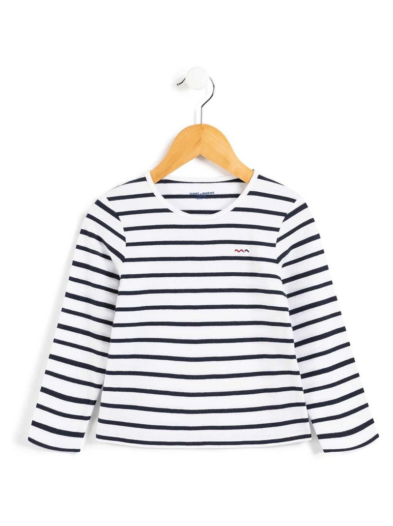 Tee Shirt Ml Fille Terre de Marins - Bleu - Kiabi - 16.00€