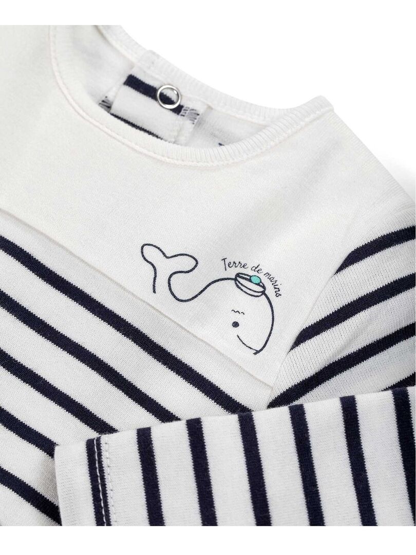 Tee Shirt Ml Multicolore Enfant Terre de Marins - Bleu - Kiabi - 16.00€