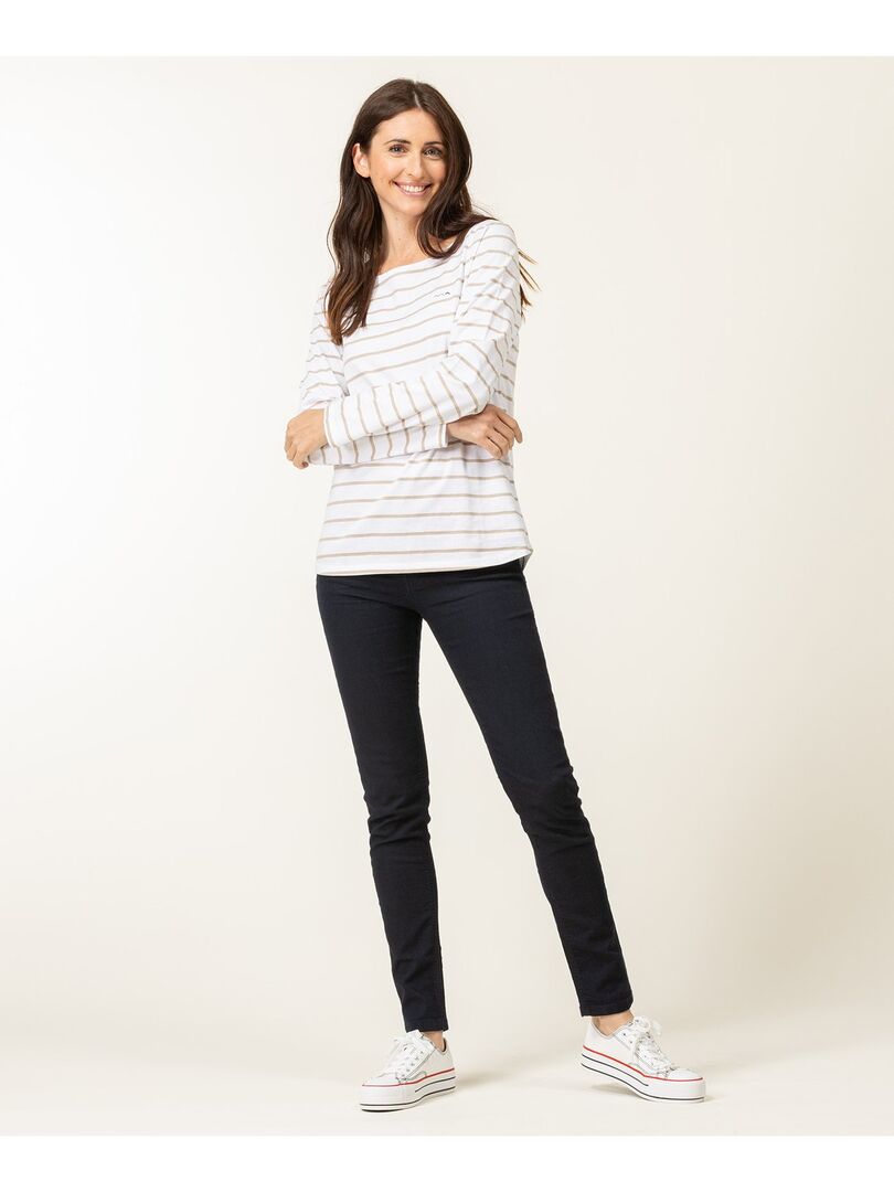 Tee Shirt Ml Multicolore Femme Terre de Marins - Beige - Kiabi - 26.00€