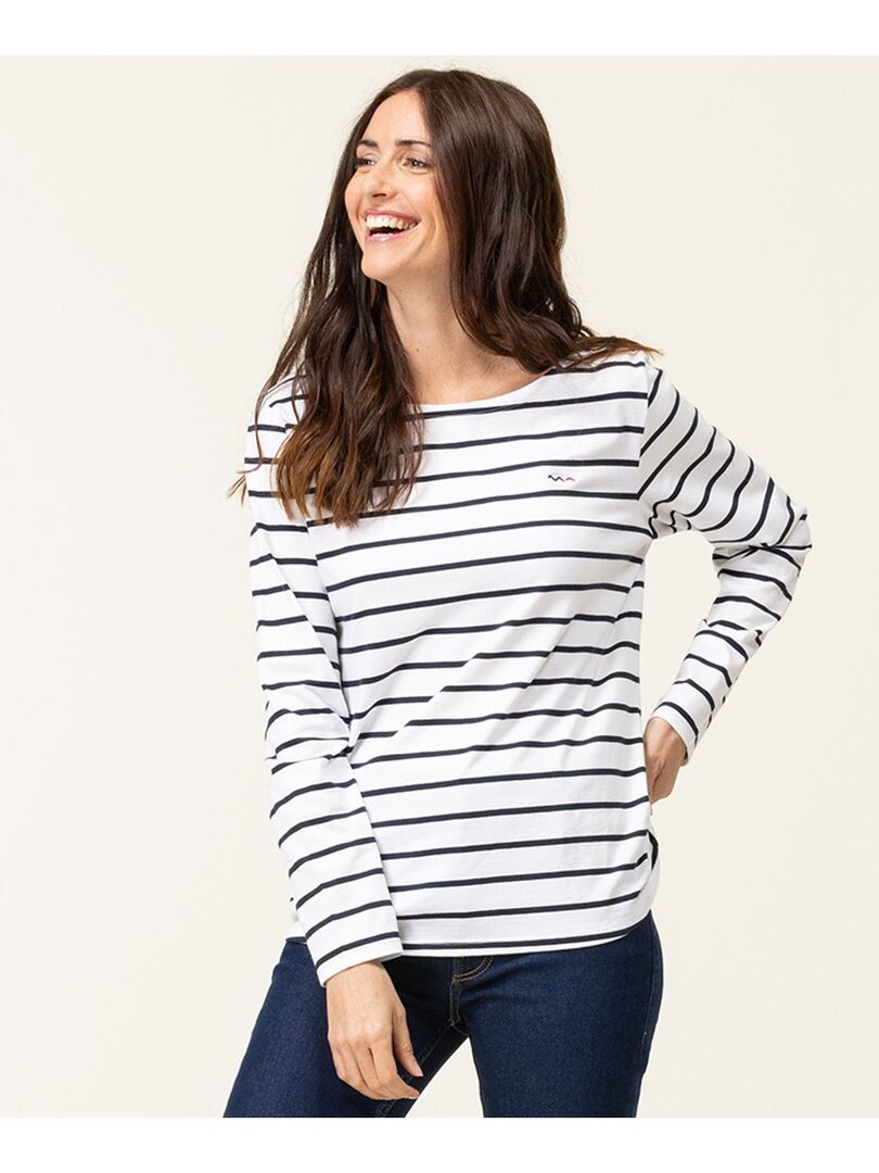 Tee Shirt Ml Multicolore Femme Terre de Marins - Bleu - Kiabi - 26.00€