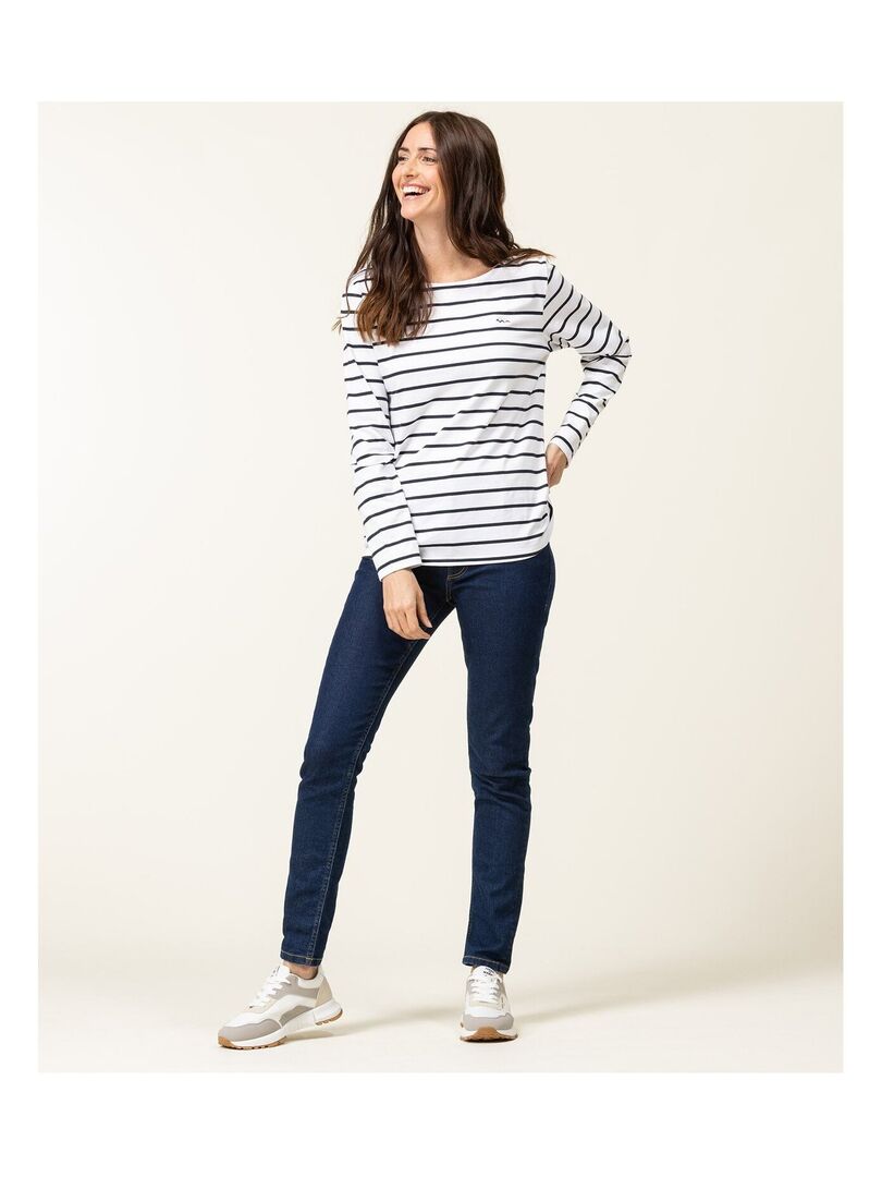 Tee Shirt Ml Multicolore Femme Terre de Marins - Bleu - Kiabi - 26.00€