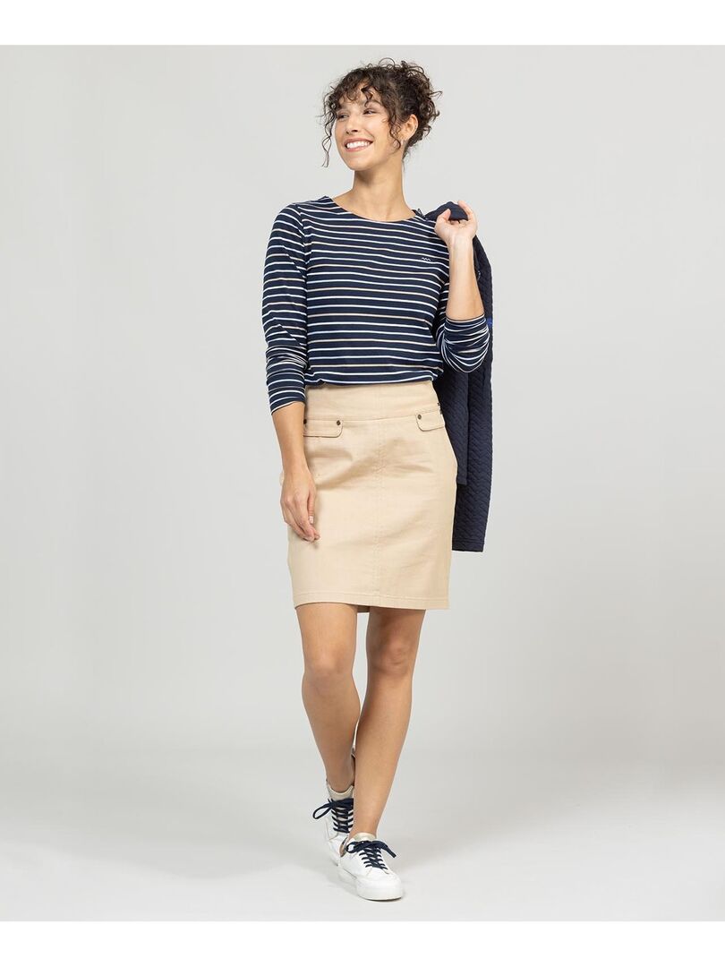 Tee Shirt Ml Multicolore Femme Terre de Marins - Bleu - Kiabi - 30.00€