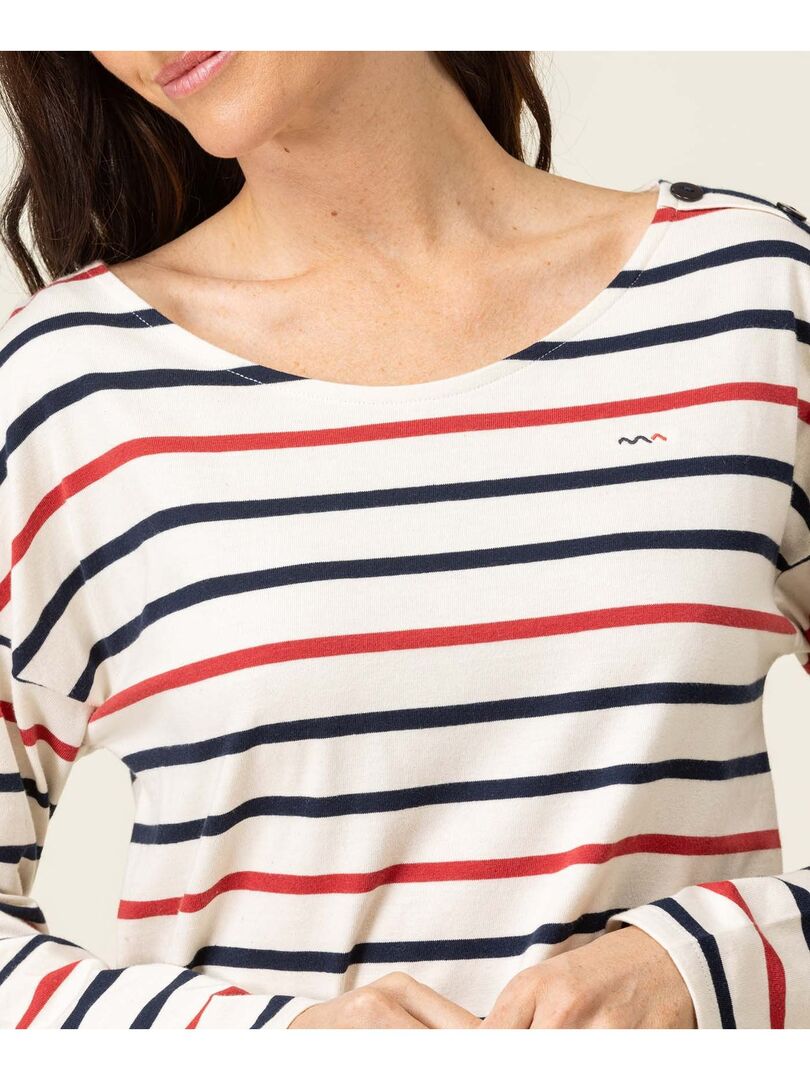 Tee Shirt Ml Rouge Femme Terre de Marins - Rouge - Kiabi - 32.00€