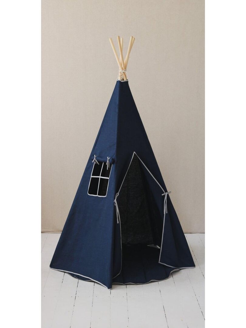 Tente Tipi avec tapis Bleu Marine - N/A - Kiabi - 220.90€