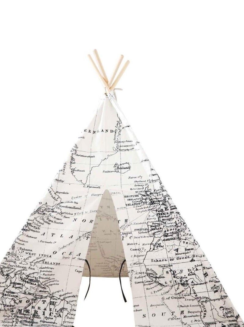 Tipi World Map Noir Et Blanc Sunny - N/A - 0.00€ - Kiabi