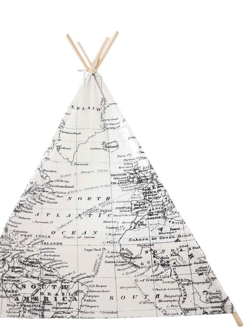 Tipi World Map Noir Et Blanc Sunny - N/A - 0.00€ - Kiabi