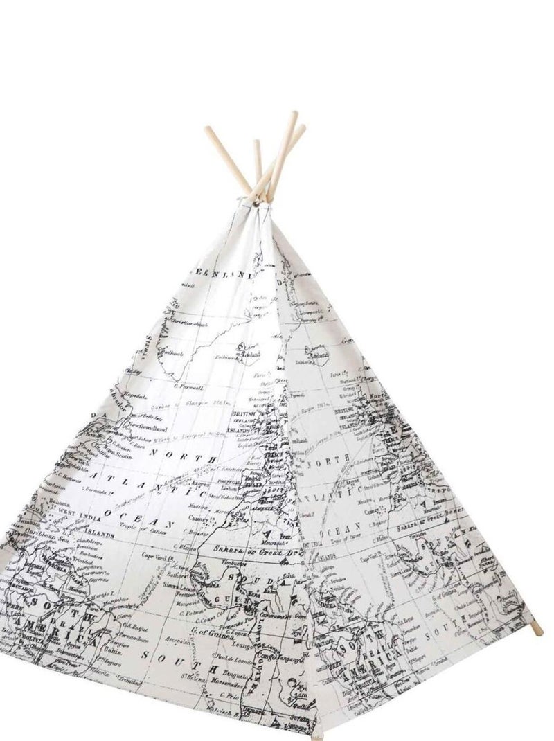 Tipi World Map Noir Et Blanc Sunny - N/A - 0.00€ - Kiabi