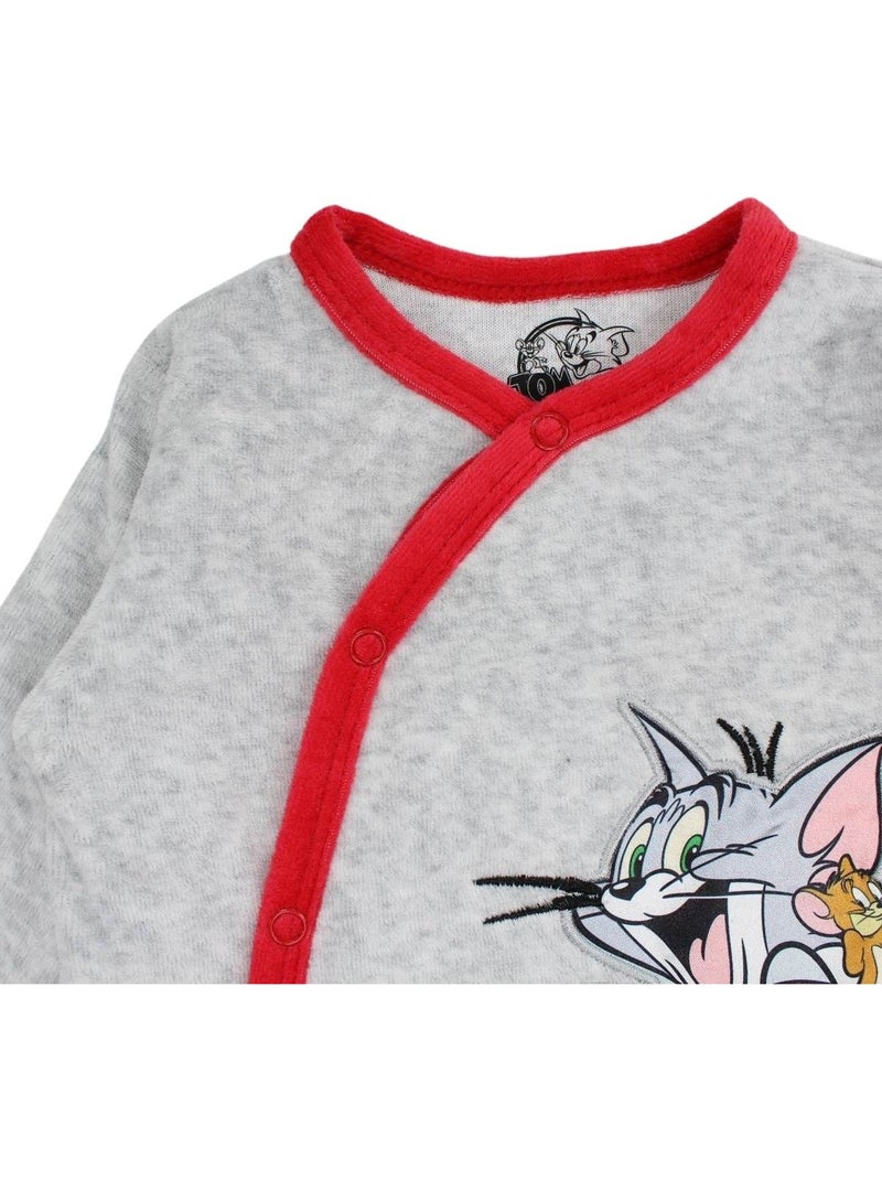Tom et Jerry - Grenouillere bébé garçon imprimé Tom et Jerry en coton ...