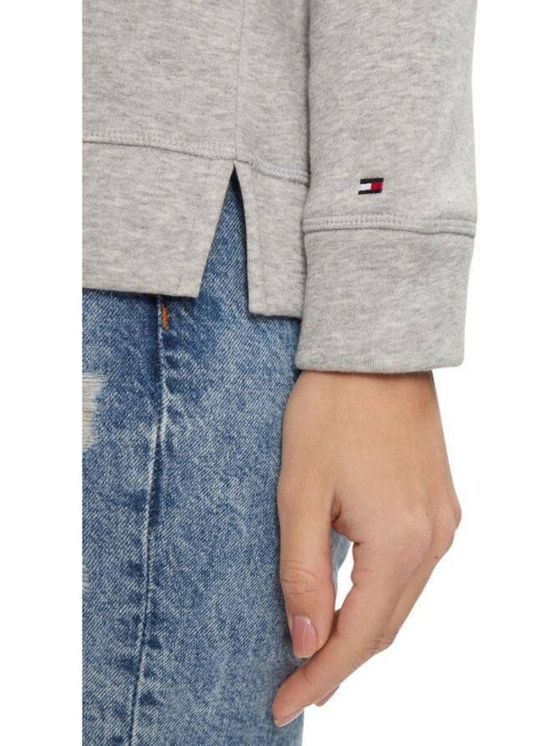 Tommy Hilfiger - Sweat à capuche motif/style logo - Gris clair - Femme ...