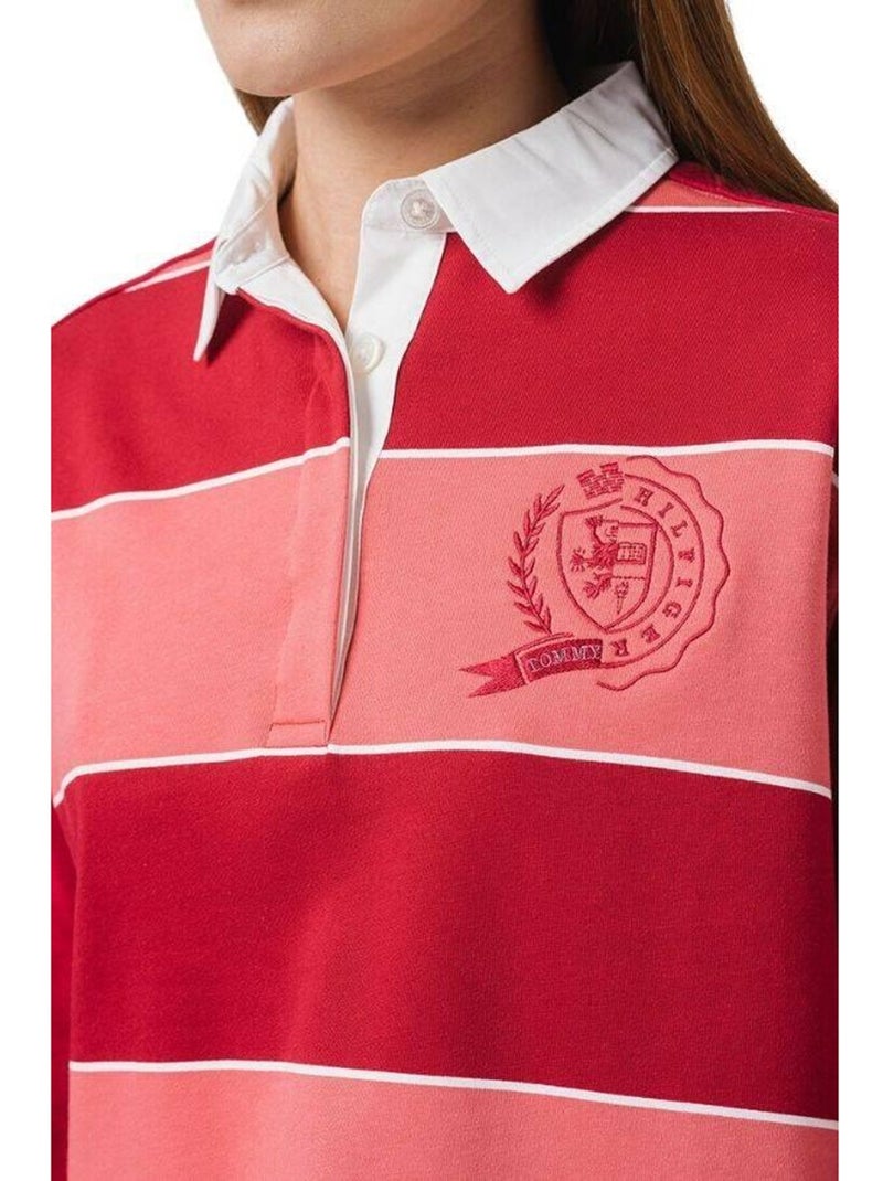 Tommy Hilfiger - Sweat manches larges motif/style Rugby - Rose - Femme ...