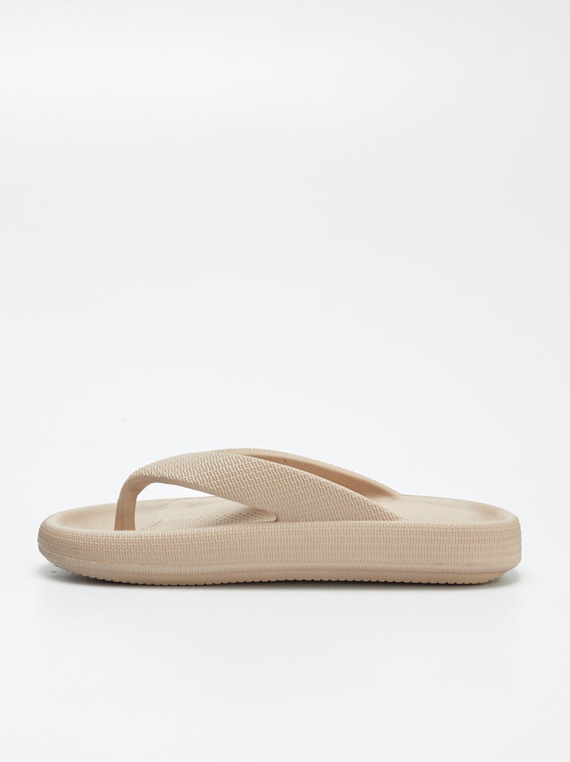 Tongs en semelle chunky - Beige - Femme - 3.60€ - Kiabi