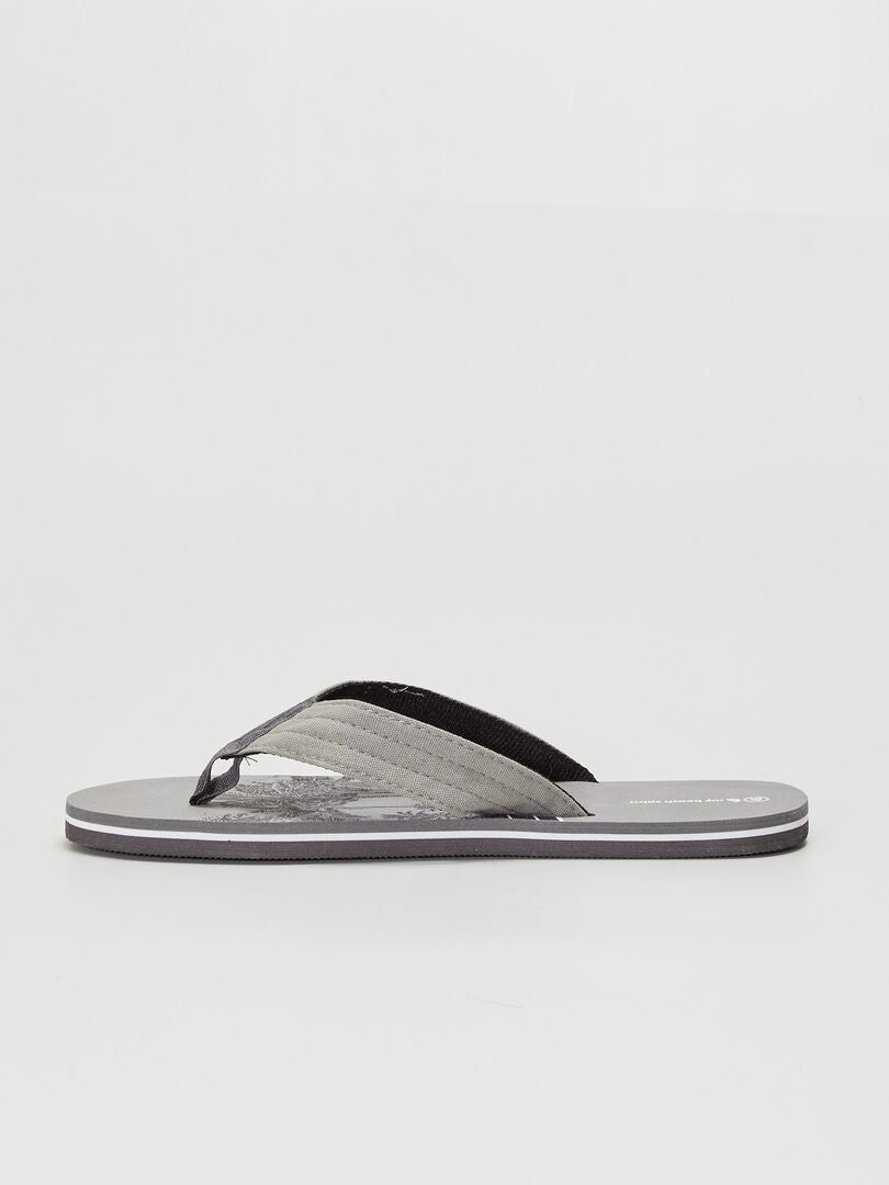 Tongs en textile - Gris - Kiabi - 4.00€