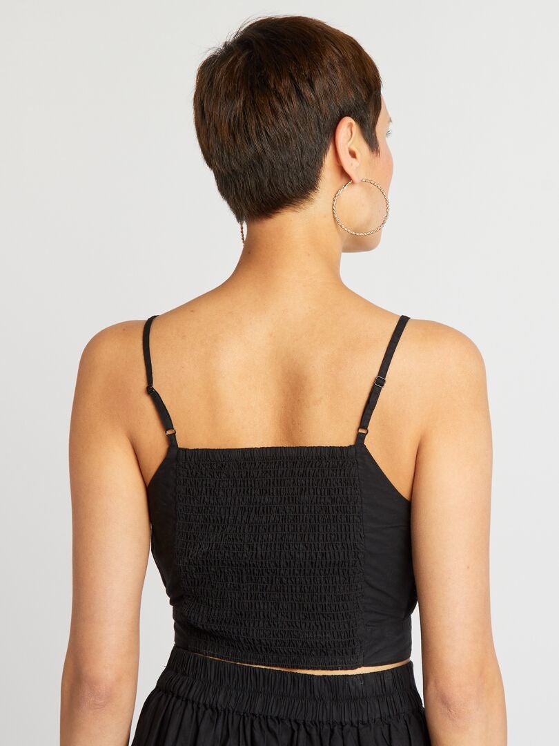 Top bretelles crop top - noir - Kiabi - 12.00€