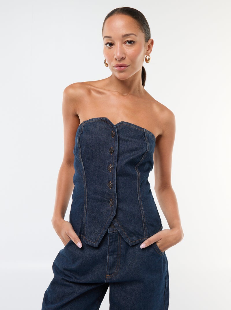Top bustier en denim - Rince - Femme - 11.70€ - Kiabi