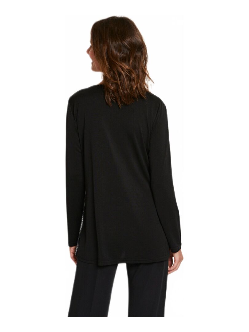 Top uni détails imprimés effet basque - Noir Argenté - Kiabi - nu€