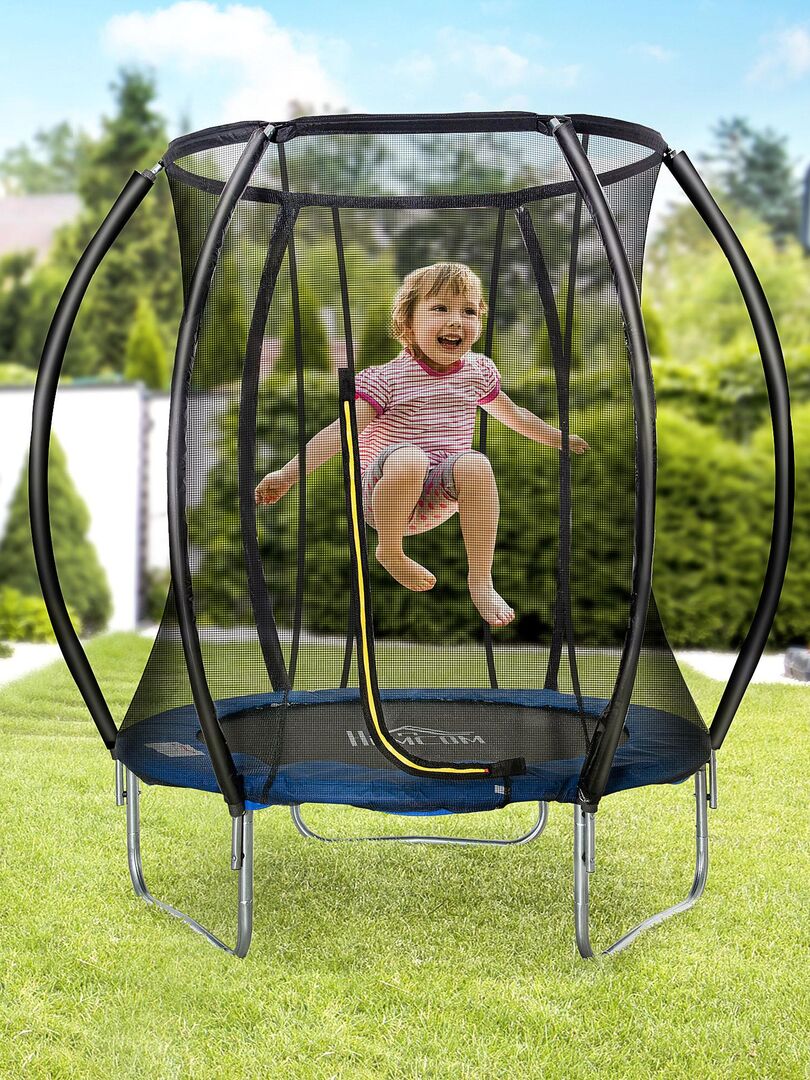Trampoline enfant Ø 2,25 m 6 poteaux accessoires inclus bleu - Bleu ...