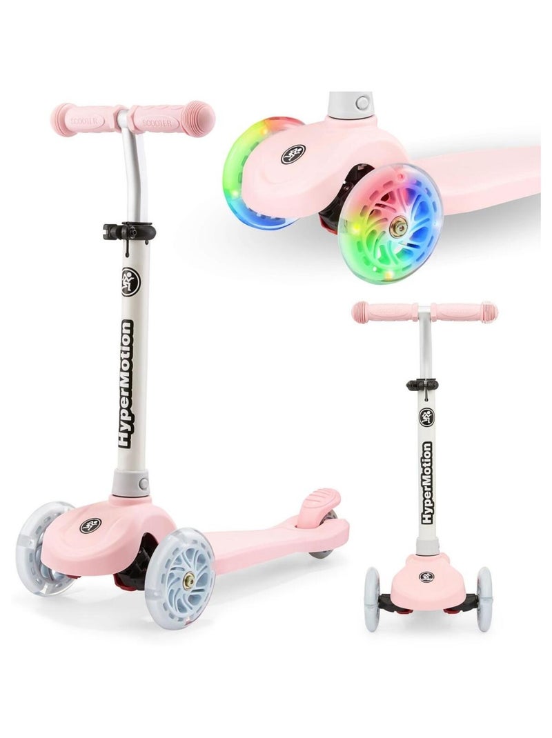 Trottinette 3 Roues enfant +3ans 50Kg Max, Hauteur Réglable 55-70 cm Roues Lumineuses LED, Rose ...