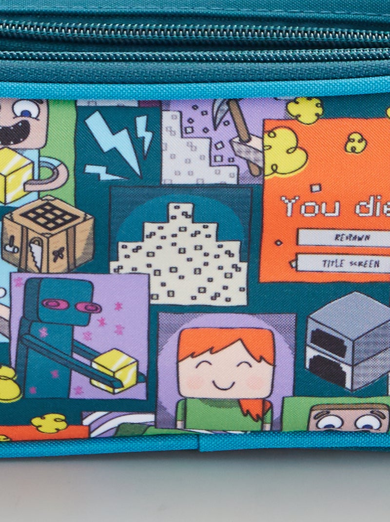 Trousse à double compartiment 'Minecraft' - multicolore - 8.00€ - Kiabi