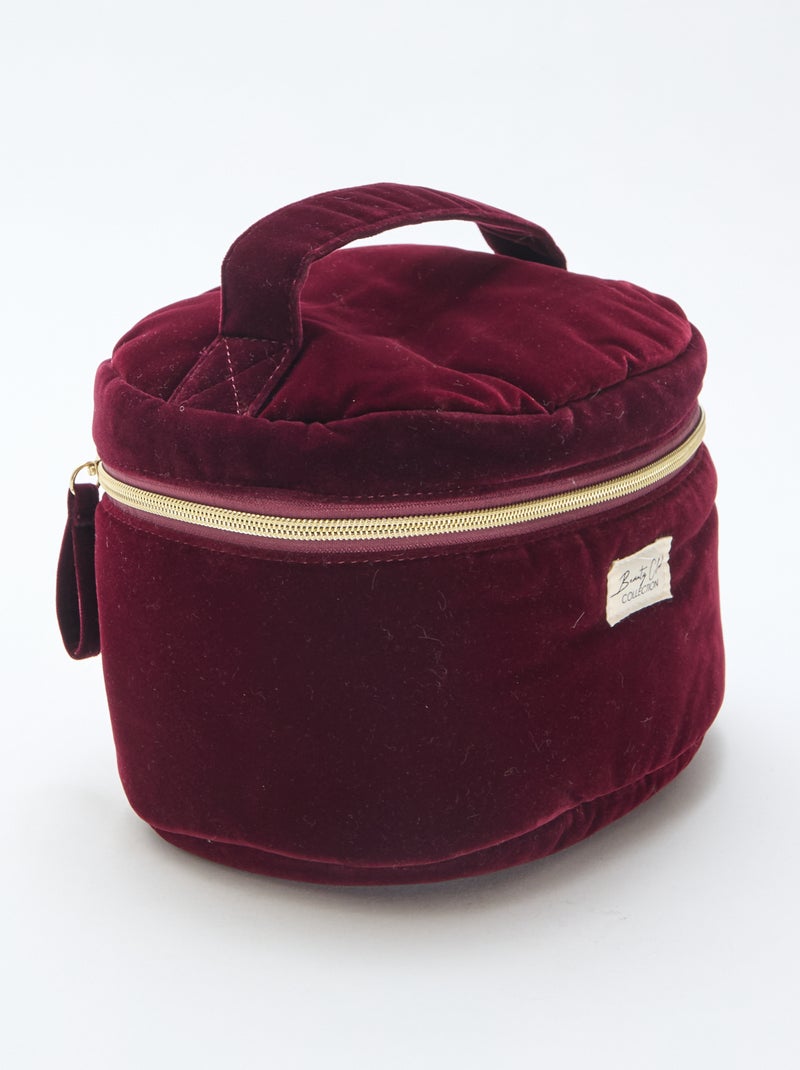 Trousse Vanity en velours - Rouge - 10.00€ - Kiabi