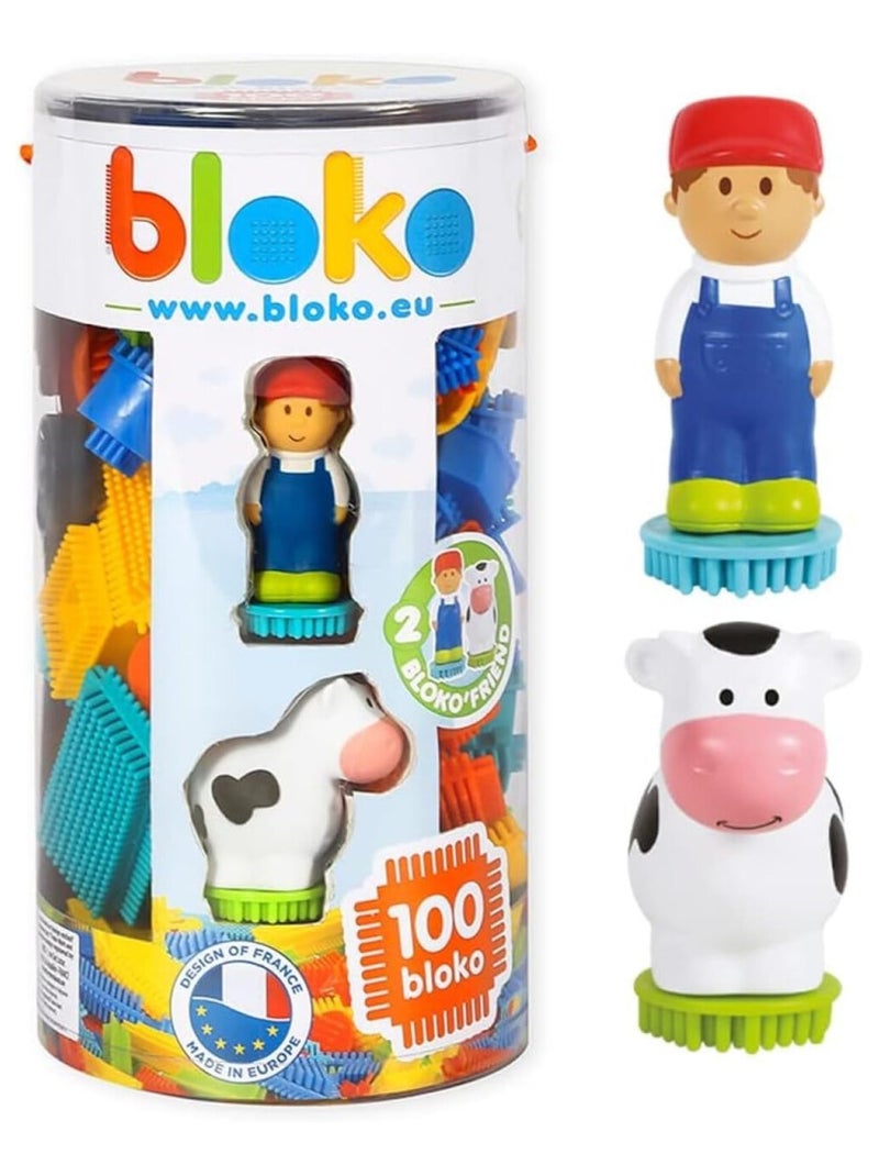 Tube 100 Bloko Avec 2 Figurines 3d Ferme - Bloko - N/A - Enfant - 0.00 ...