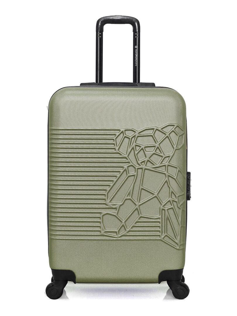 Valise Weekend ABS LULU BEAR CUBE A 4 Roues 60 Cm Vert Kaki Kiabi valise-weekend-abs-lulu-bear-cube-a-4-roues-60-cm-vert-kaki-kiabi