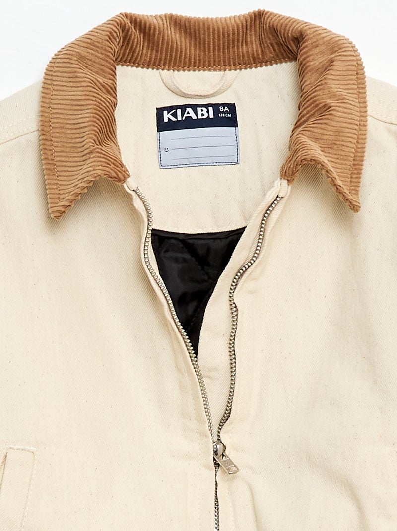 Veste bombée en jean - Blanc - Fille - 25.00€ - Kiabi