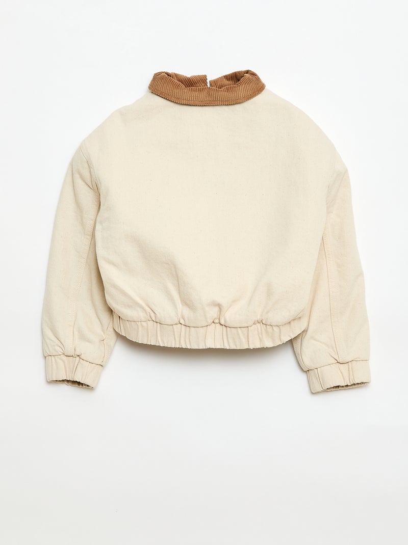 Veste bombée en jean - Blanc - Fille - 25.00€ - Kiabi