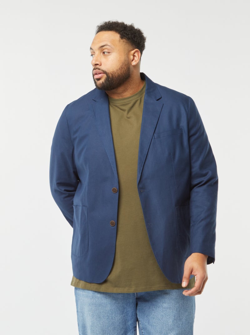 Veste de costume unie coupe slim - bleu - Grandes tailles - Homme - 48. ...