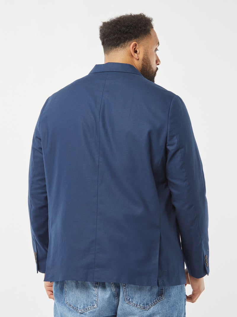Veste de costume unie coupe slim - bleu - Grandes tailles - Homme - 48. ...