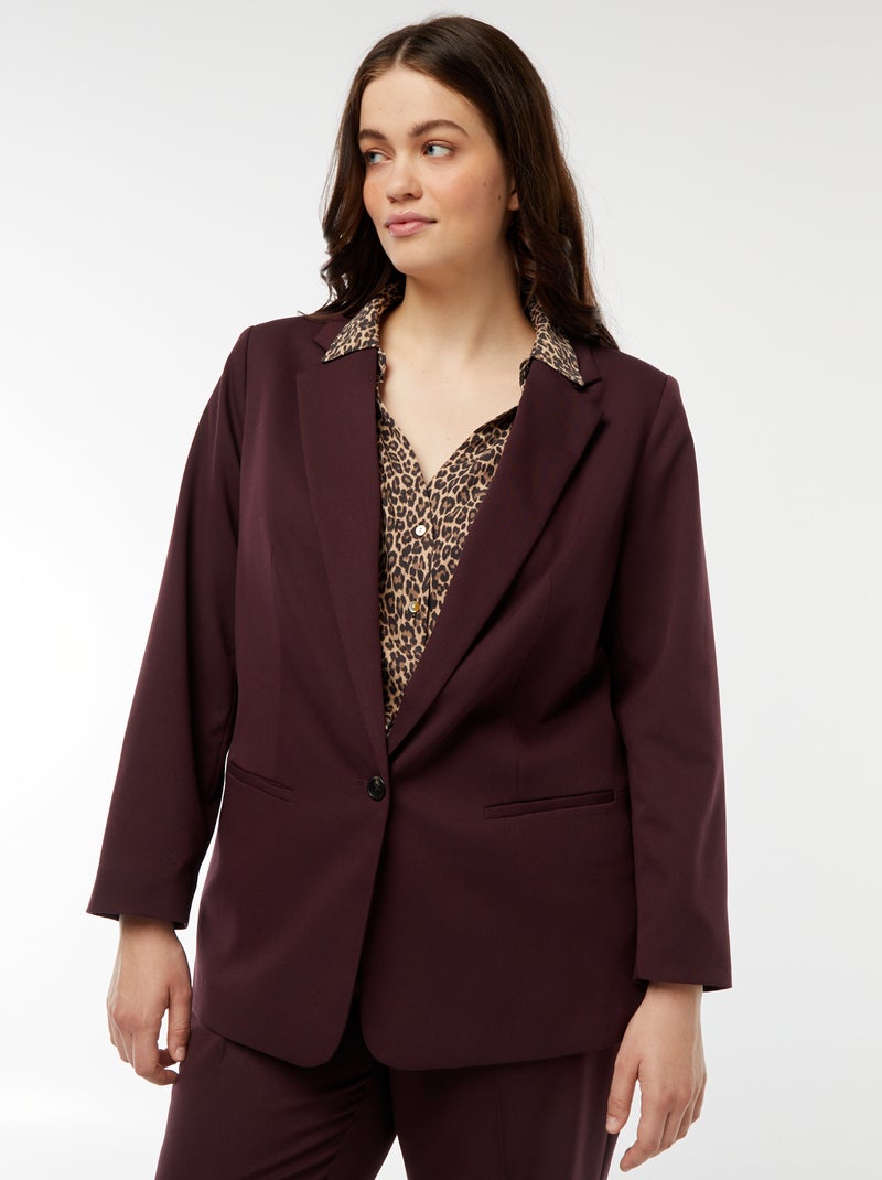 Veste de tailleur longue - Prune - Grandes tailles - Femme - 9.60€ - Kiabi
