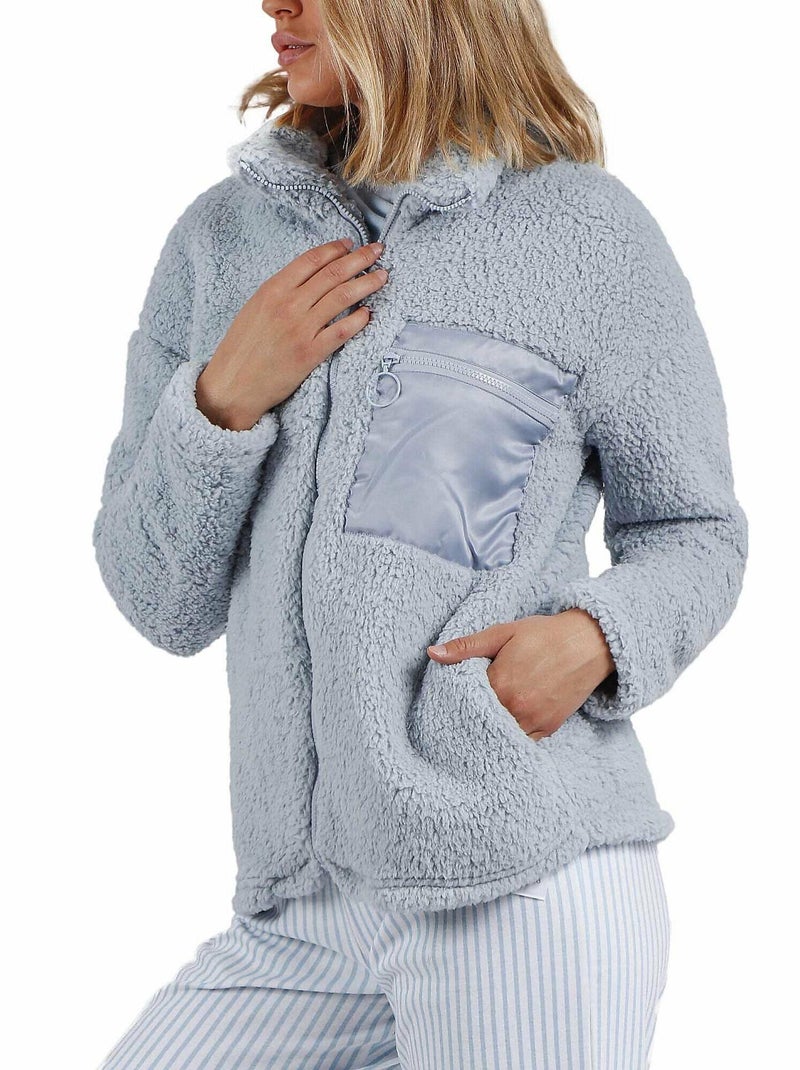 Veste d'intérieur Soft Home - Bleu - Kiabi - nu€
