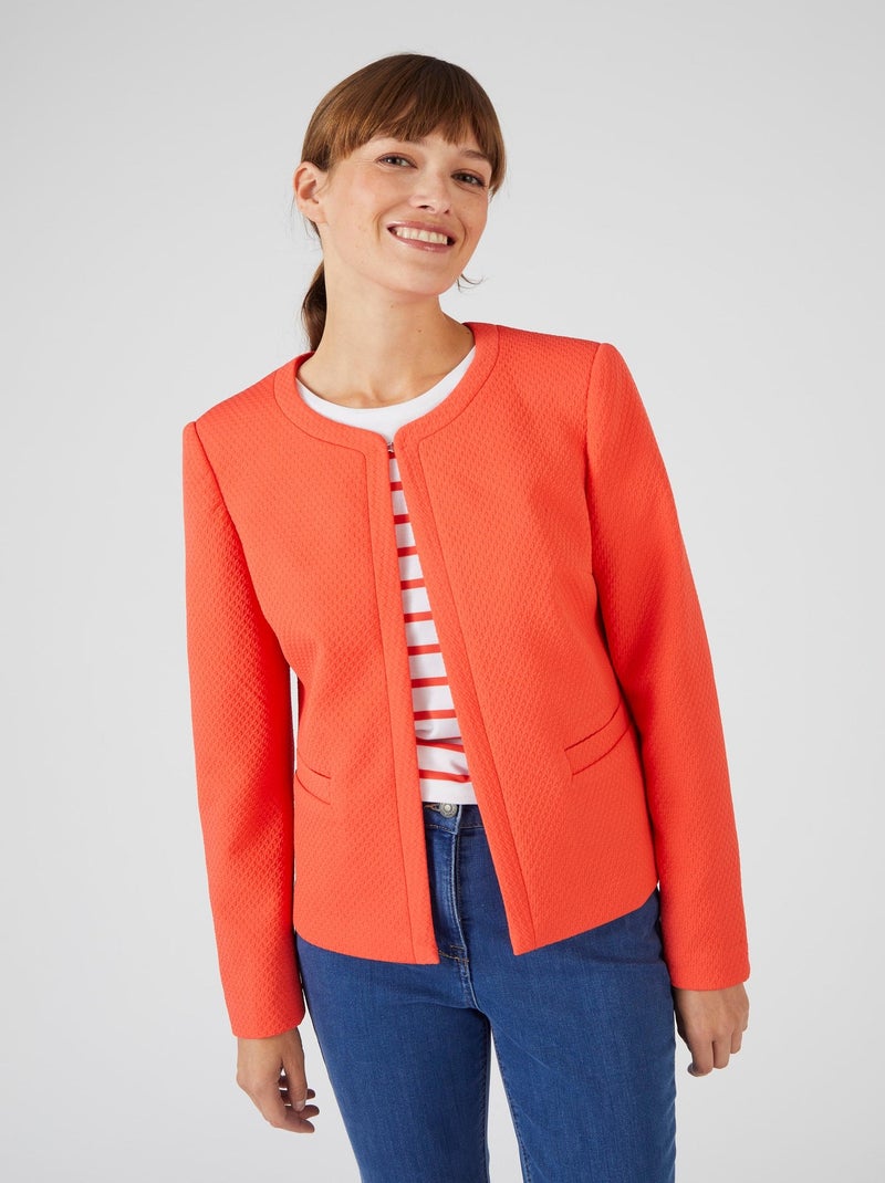Veste maille - Damart - Orange corail - 0.00€ - Kiabi