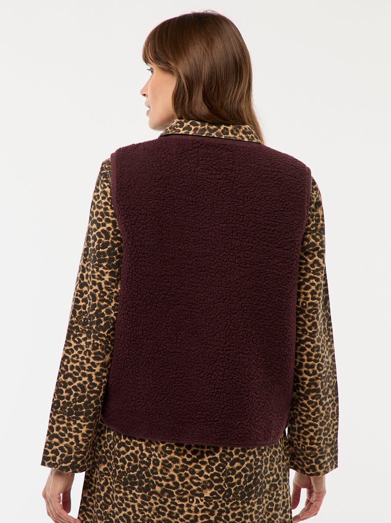 Veste sans manches effet mouton - Prune - Femme - 20.00€ - Kiabi