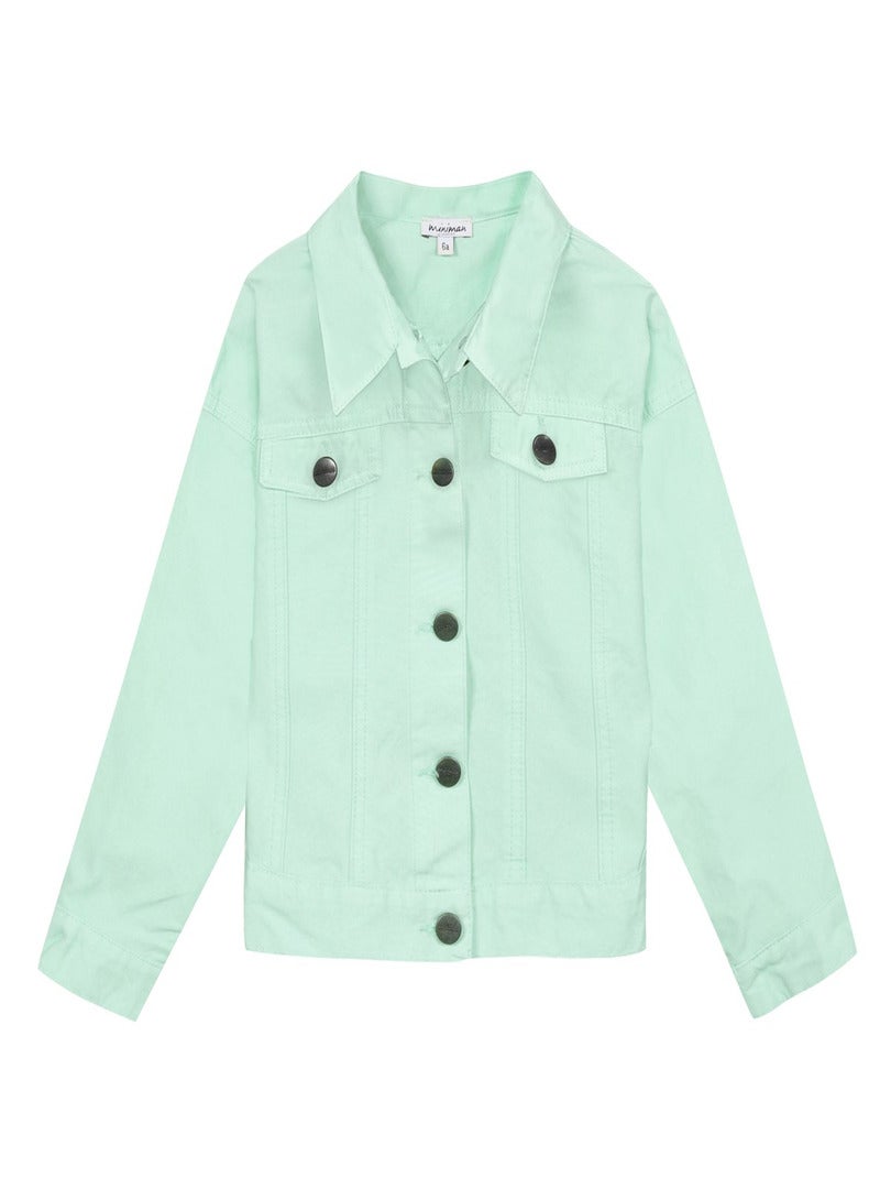 Veste Twill Oversize 'miniman' - Vert pistache - Kiabi - nu€