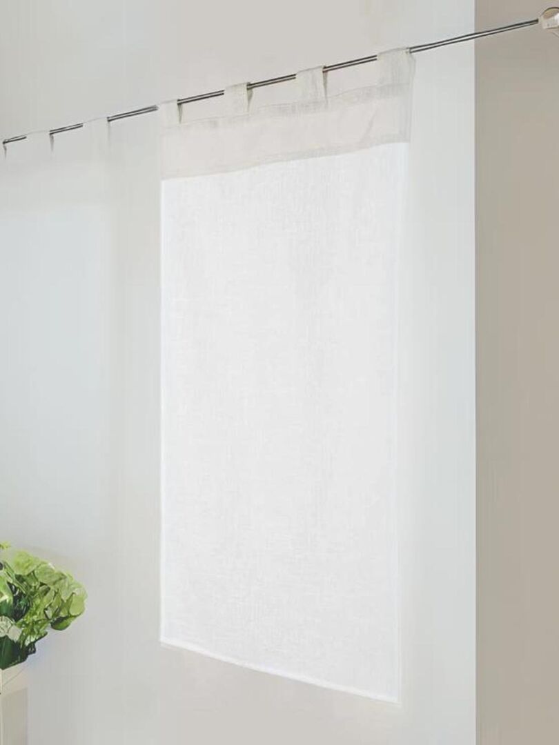 Vitrage Droit Voile Aspect Lin - Gris souris - Kiabi - 23.70€
