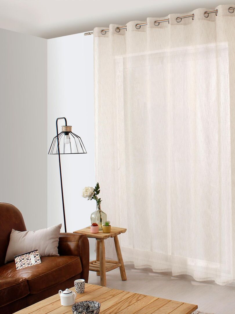 Voilage aspect lin grande largeur Oeko-tex. - Ecru - Kiabi - 45.44€