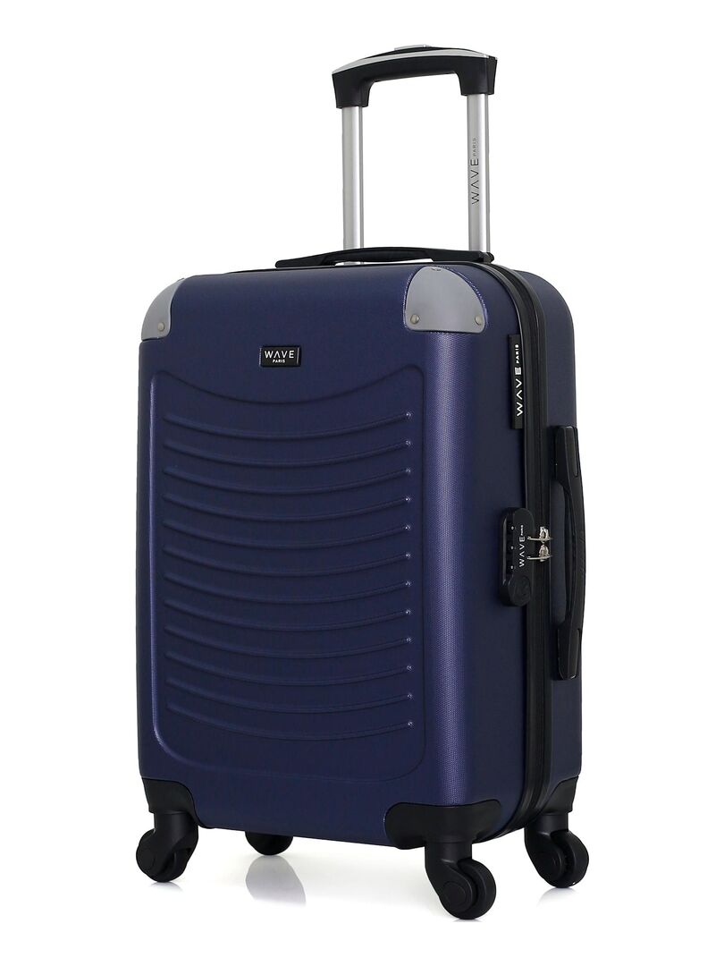WAVE PARIS - Valise Cabine ABS CONGO 4 Roues 55 cm - Bleu marine ...