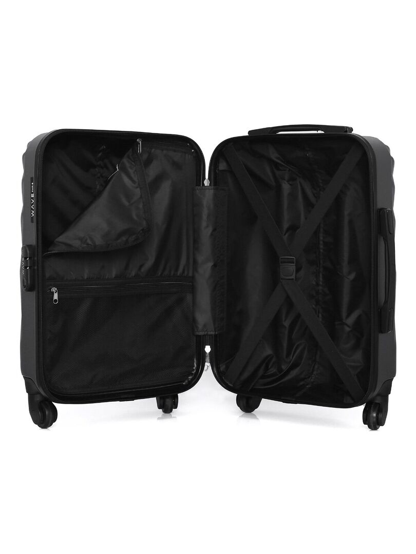 WAVE PARIS - Valise Cabine ABS DANUBE 4 Roues 55 cm - Gris foncé ...