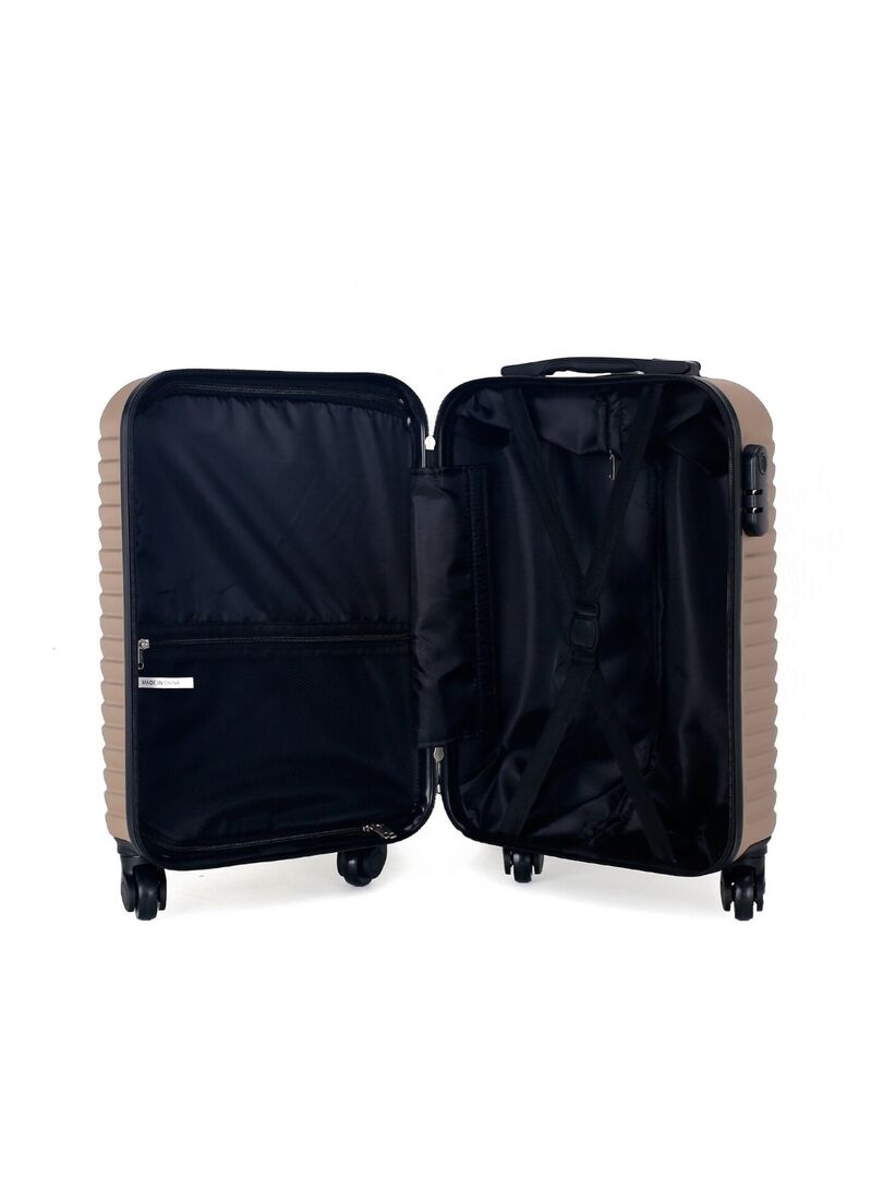 WAVE PARIS - Valise Cabine ABS LENA-E 4 Roues 50 cm - Beige - Kiabi ...