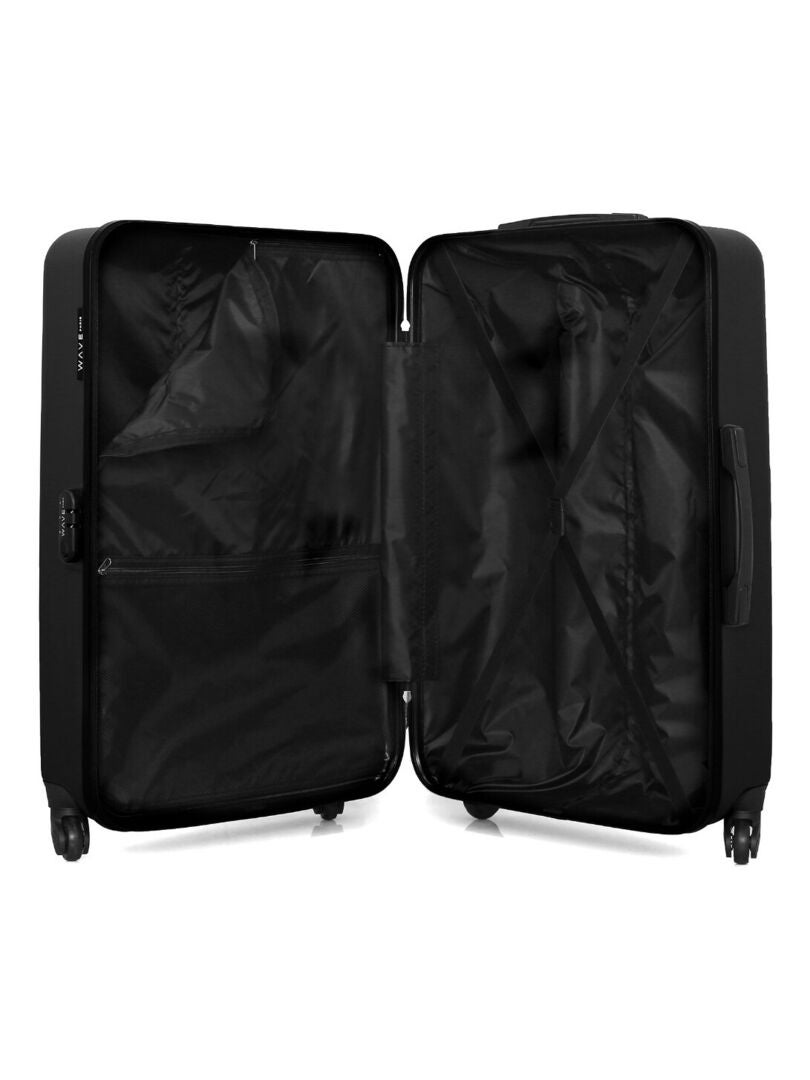 WAVE PARIS - Valise Grand Format ABS AMAZONE 4 Roues 75 cm - Noir ...